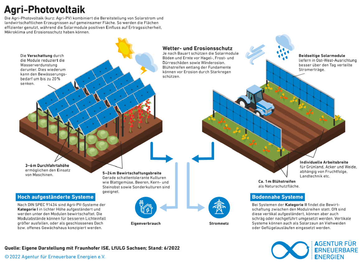Agri-PV (Schema) - ESAF Erneuerbare Energien